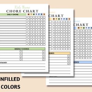 EDITABLE Chore Chart for Kids Bundle, Reward Chart, ADHD Chore Chart ...