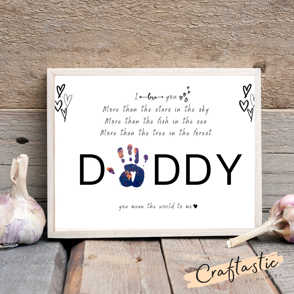 Daddy Poem Card Printable Handprint Art Craft Editable Poem | Etsy