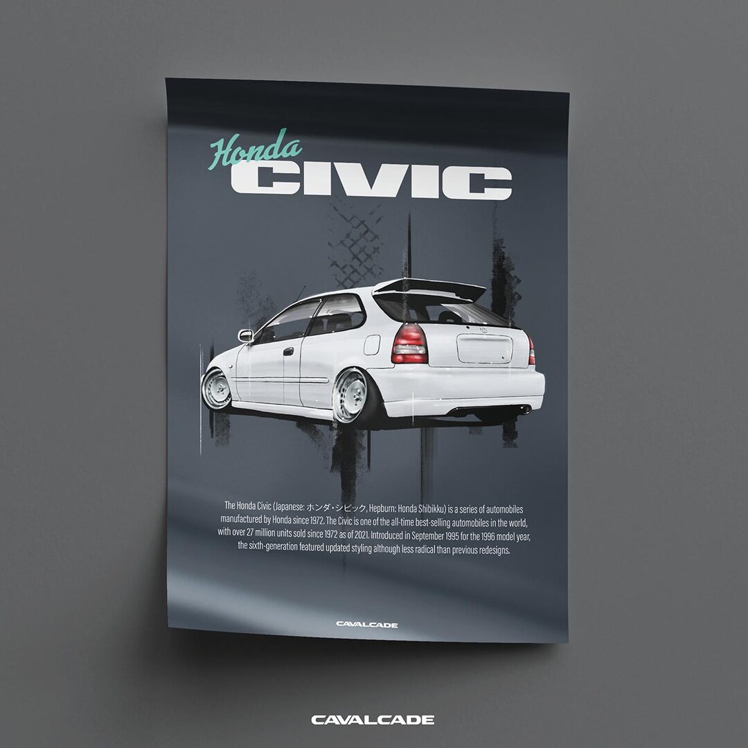 Honda Civic VI EK Poster multi Color 40x50cm / 50x70cm Poster With a ...