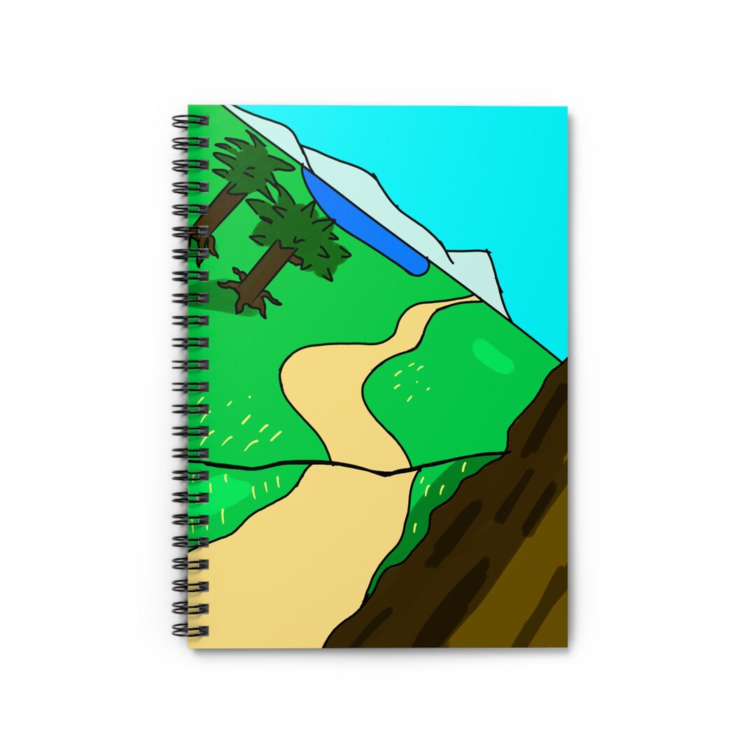 Anime Background Art Spiral Notebook - Ruled Line, Mountain Landscape ...