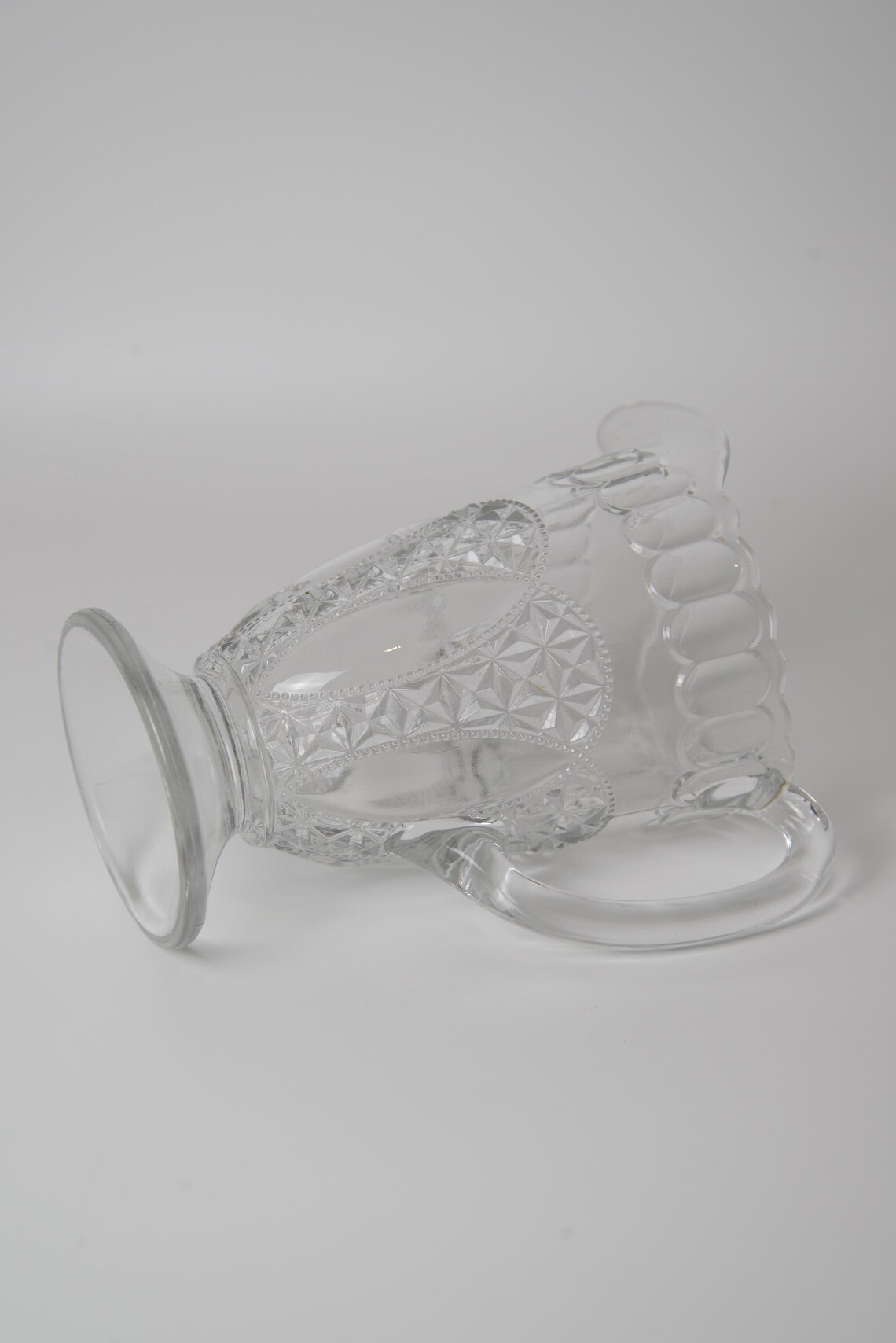 Vintage 1901 Pressed Glass Pitcher Oregon Pattern 7.5 Inches Tall EAPG ...