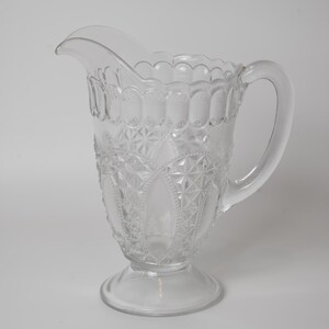 Vintage 1901 Pressed Glass Pitcher Oregon Pattern 7.5 Inches Tall EAPG ...