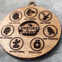 Cherokee Symbol for Strength All Wood Engraved 1 Inch Pendant ...