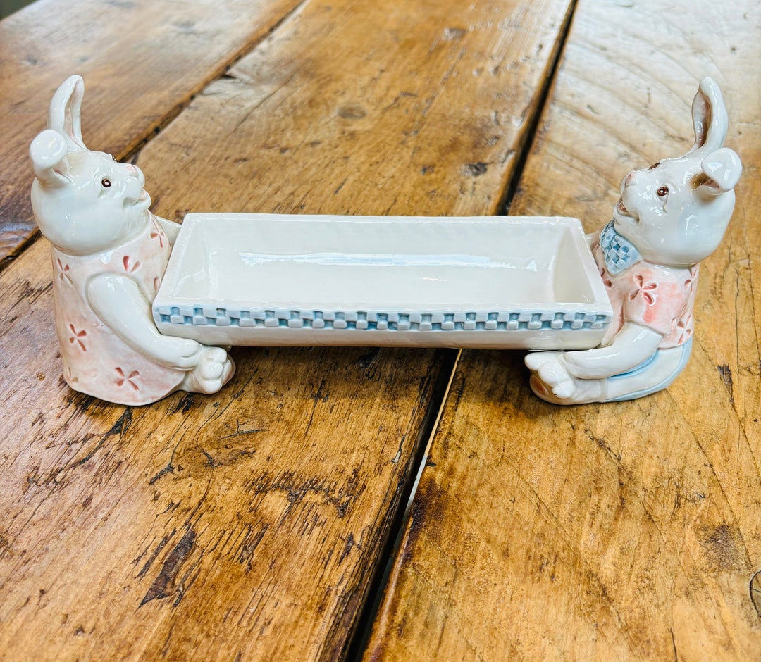Fitz and Floyd Bunny Cracker Dish - Etsy