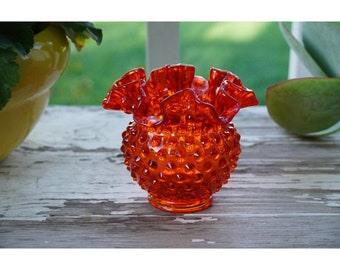 Orange Fenton Vase | Etsy