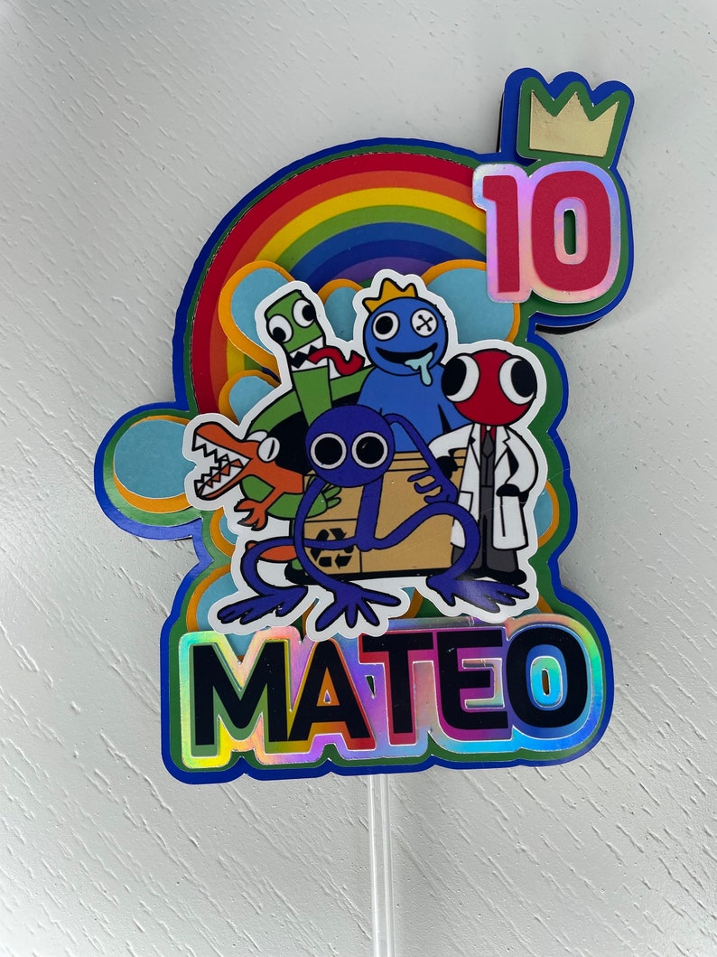 Rainbow Friends Cake Topper - Etsy