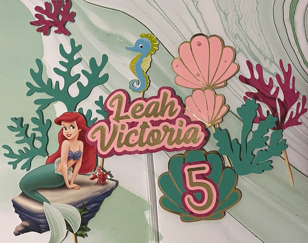 Little Mermaid Cake Toppers - Etsy