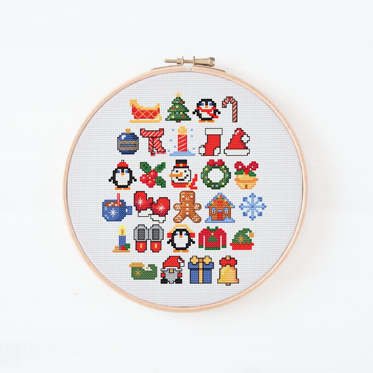 Christmas Motifs Cross Stitch Pattern: Holiday Sampler (PDF) - Etsy