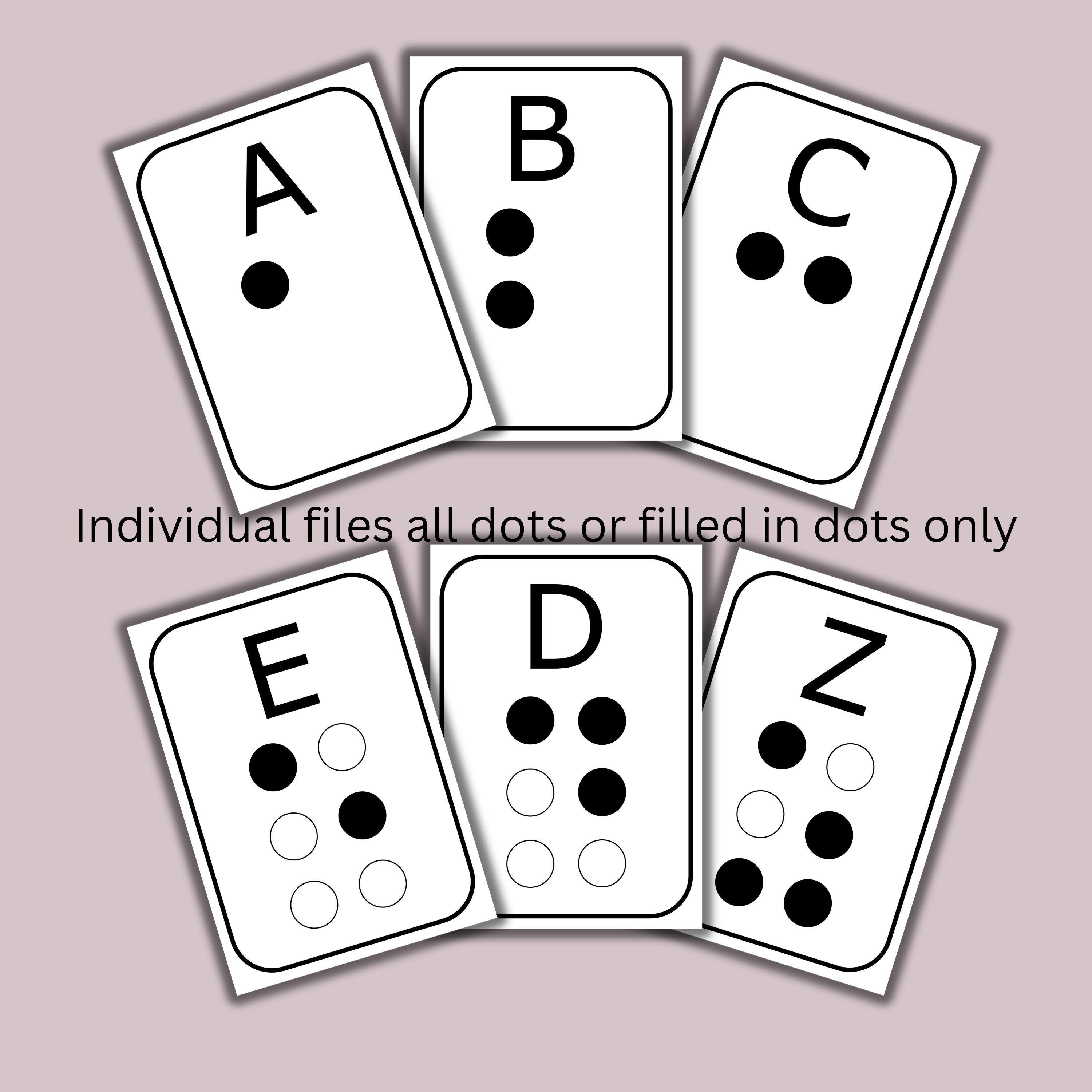 Braille Alphabet Flash Cards SVG | A-Z | Special Education Classroom ...