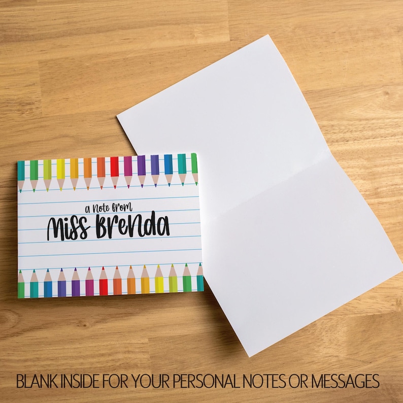 Personalized Teacher Notecards, Custom Note Card Stationery, Classroom ...