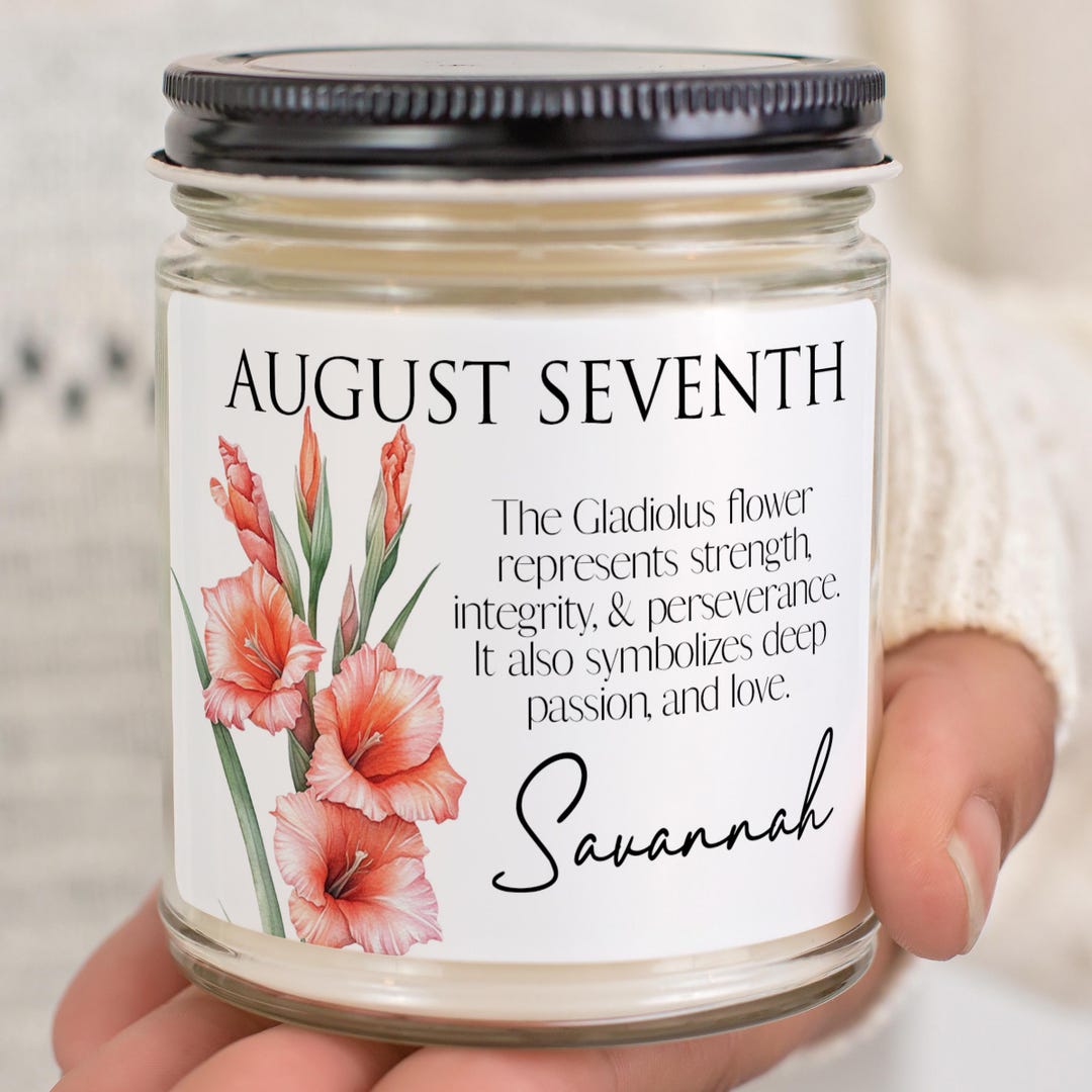 Personalized Birth Flower Candle, Personalized Birthdate Candle Gifts ...
