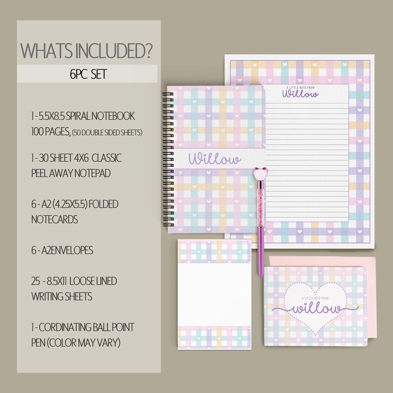 Personalized Stationery Set, Kids Letter Writing Set, Writing Paper for ...