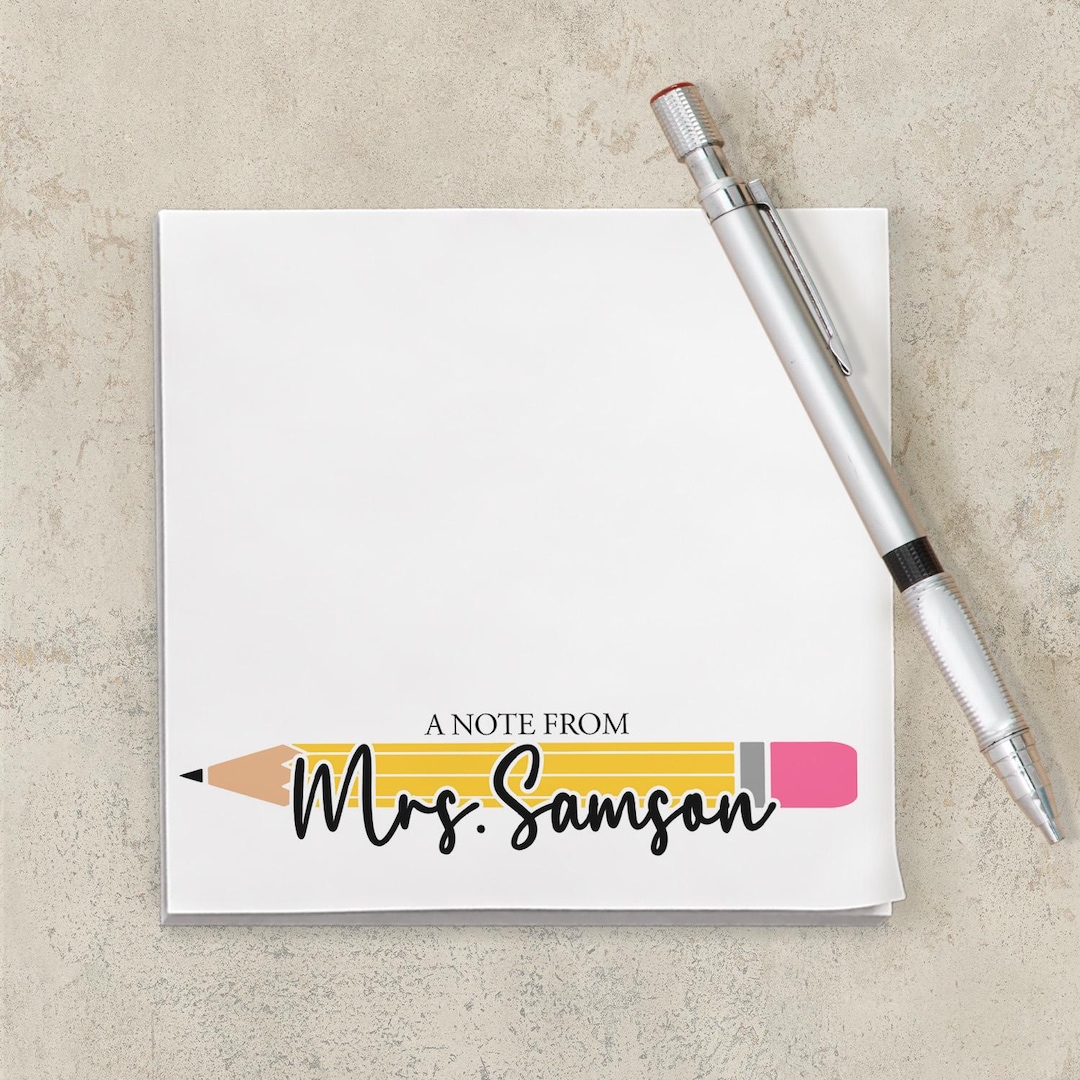 Personalized Teacher Note Pad, Custom Post-it® Sticky Notes, Name ...