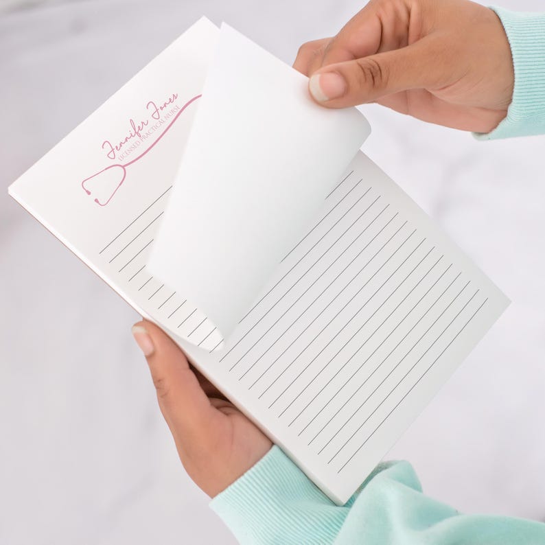 Personalized Nurse Note Pad, Custom Name Stationery, RN LPN CNA ...