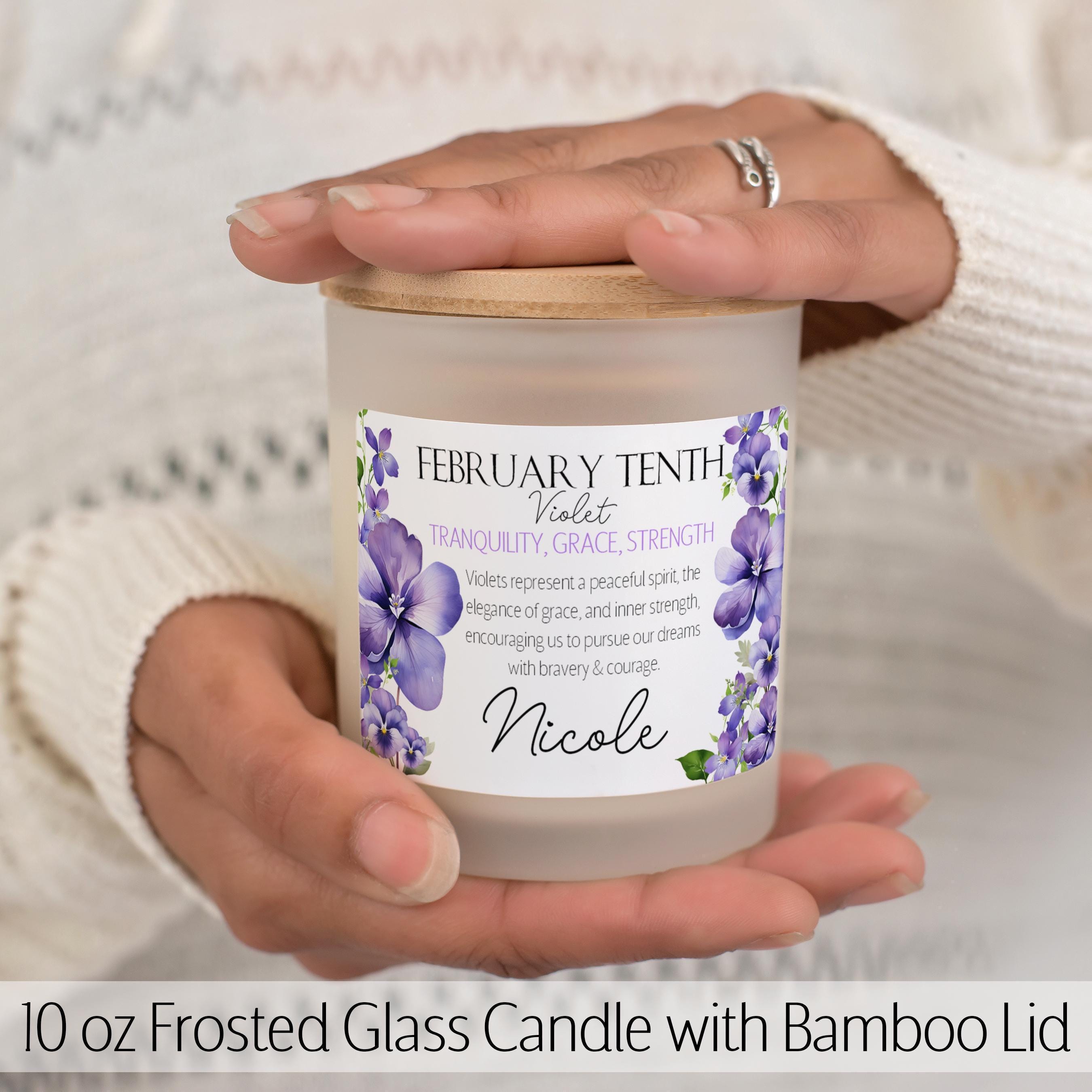 Personalized Birth Flower Candle, Personalized Birthdate Candle, Gifts ...