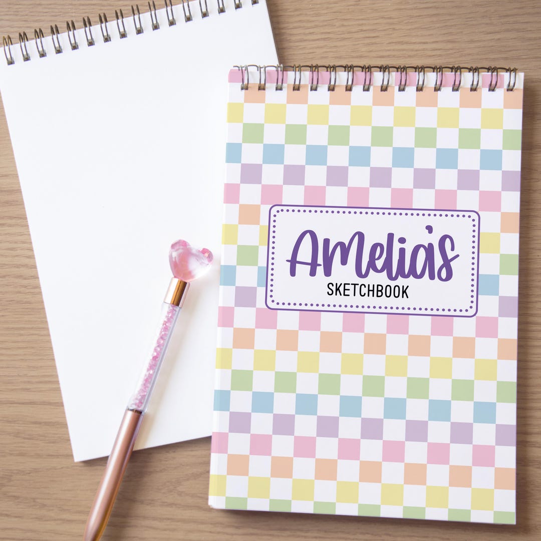 Girls Personalized Sketchbook, Kids Teens Custom Drawing Art Pad Books ...