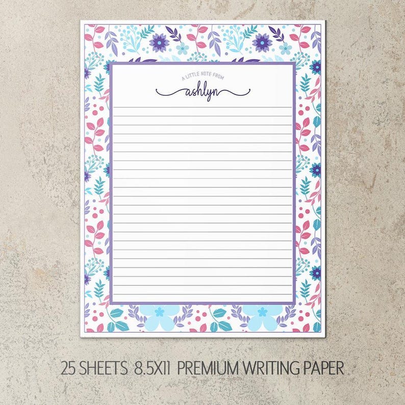 Personalized Stationery Set, Kids Letter Writing Set, Writing Paper for ...