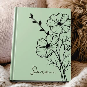 Personalized Birth Flower Journal, Custom Womens Birthday Flower ...