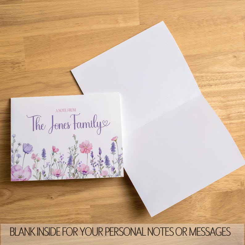 Personalized Note Cards With Name, Set of Wildflower Stationery Cards ...