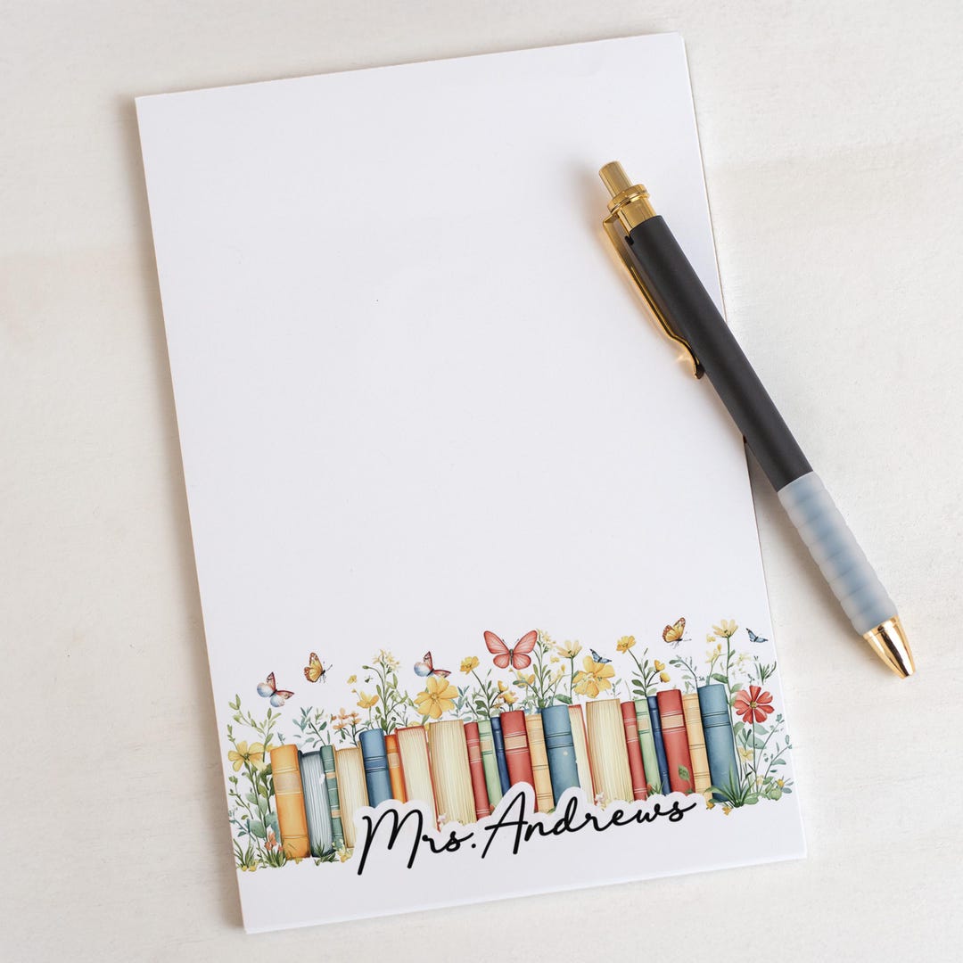 Personalized Teacher Note Pad, Custom Name Stationery, Classroom ...