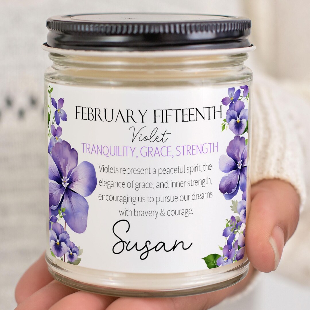 Personalized Birth Flower Candle, Personalized Birthdate Candle, Gifts ...