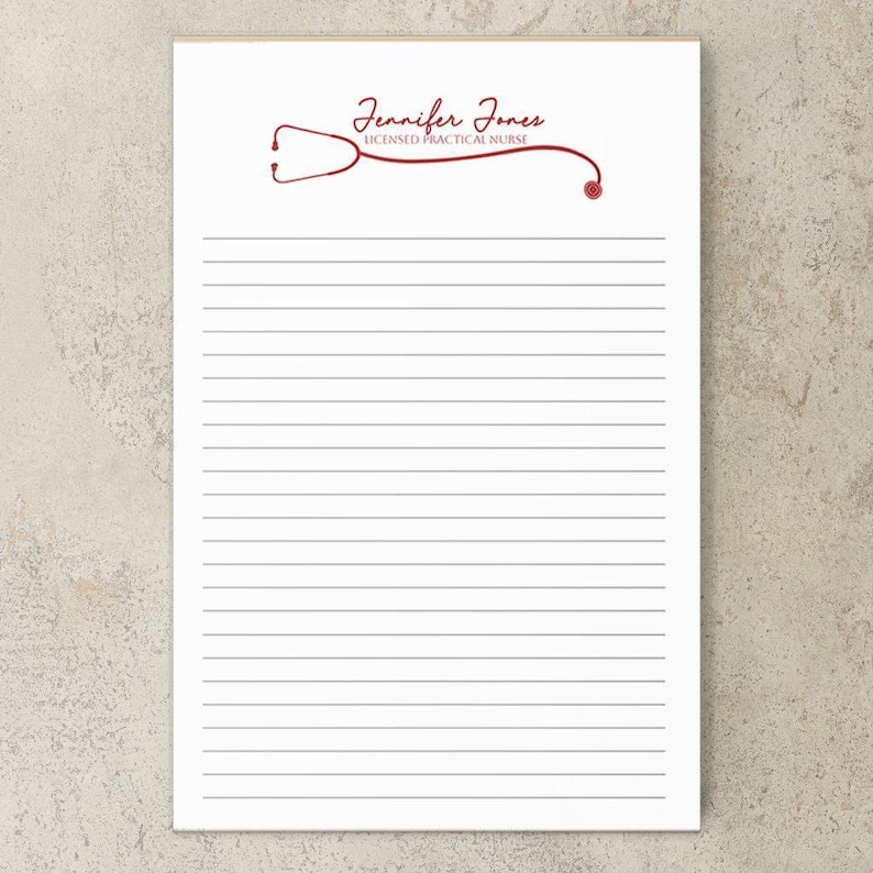 Personalized Nurse Note Pad, Custom Name Stationery, RN LPN CNA ...