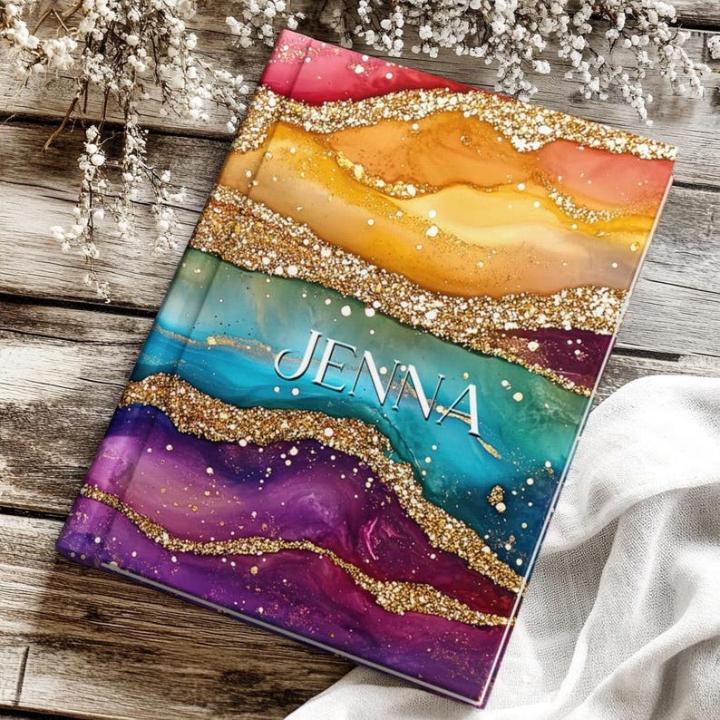 Custom Hardcover Journal Notebook, Personalized Women Writing Notebooks ...