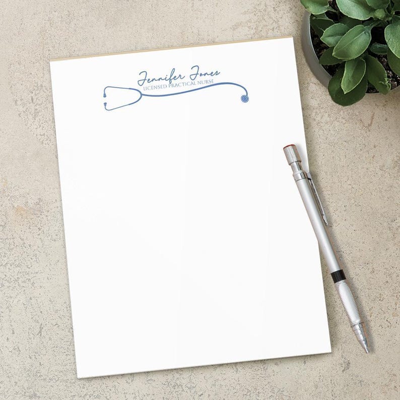 Personalized Nurse Note Pad, Custom Name Stationery, RN LPN CNA ...