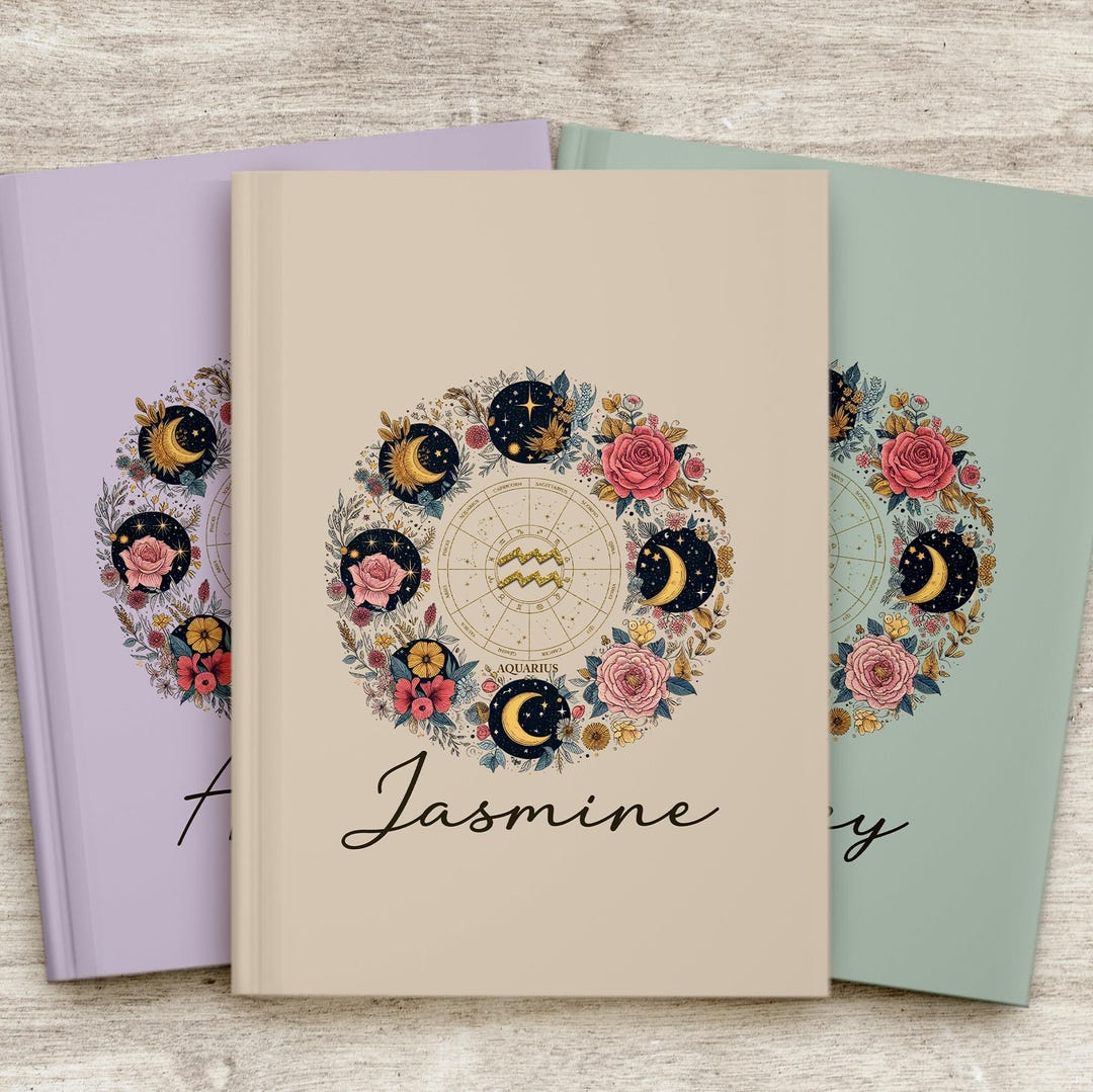 Personalized Zodiac Sign Journal, Custom Hardcover Journal ...