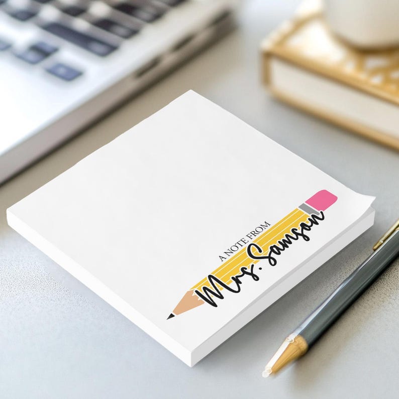 Personalized Teacher Note Pad, Custom Post-it® Sticky Notes, Name ...