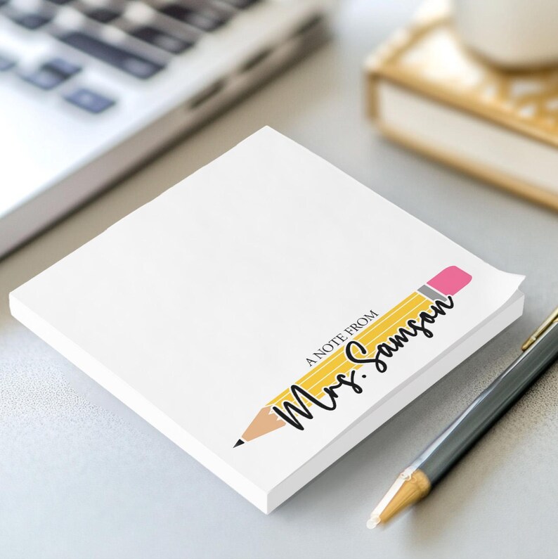 Personalized Teacher Note Pad, Custom Post-it® Sticky Notes, Name ...