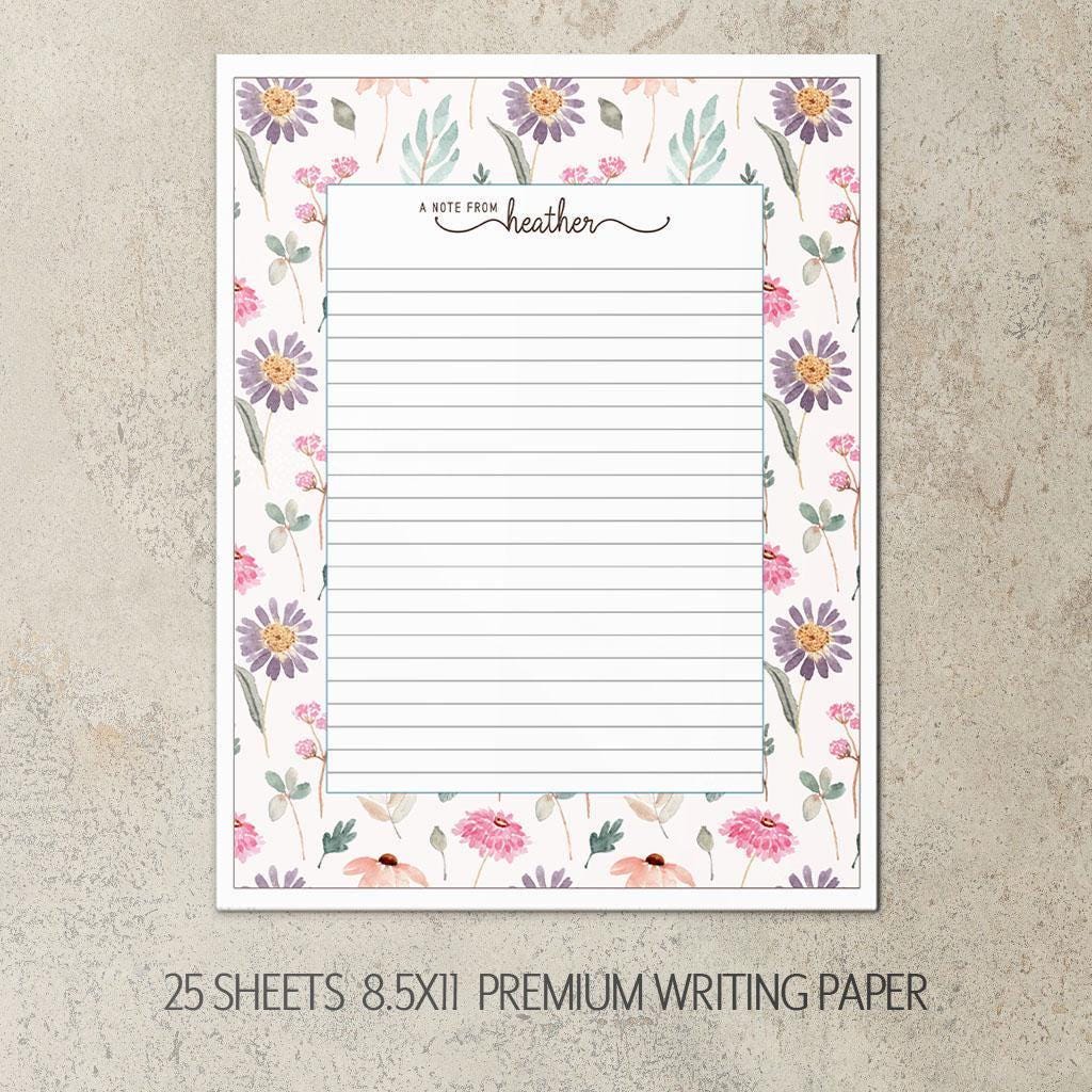 Personalized Stationery Set, Wildflowers Letter Gift Sets, Writing ...