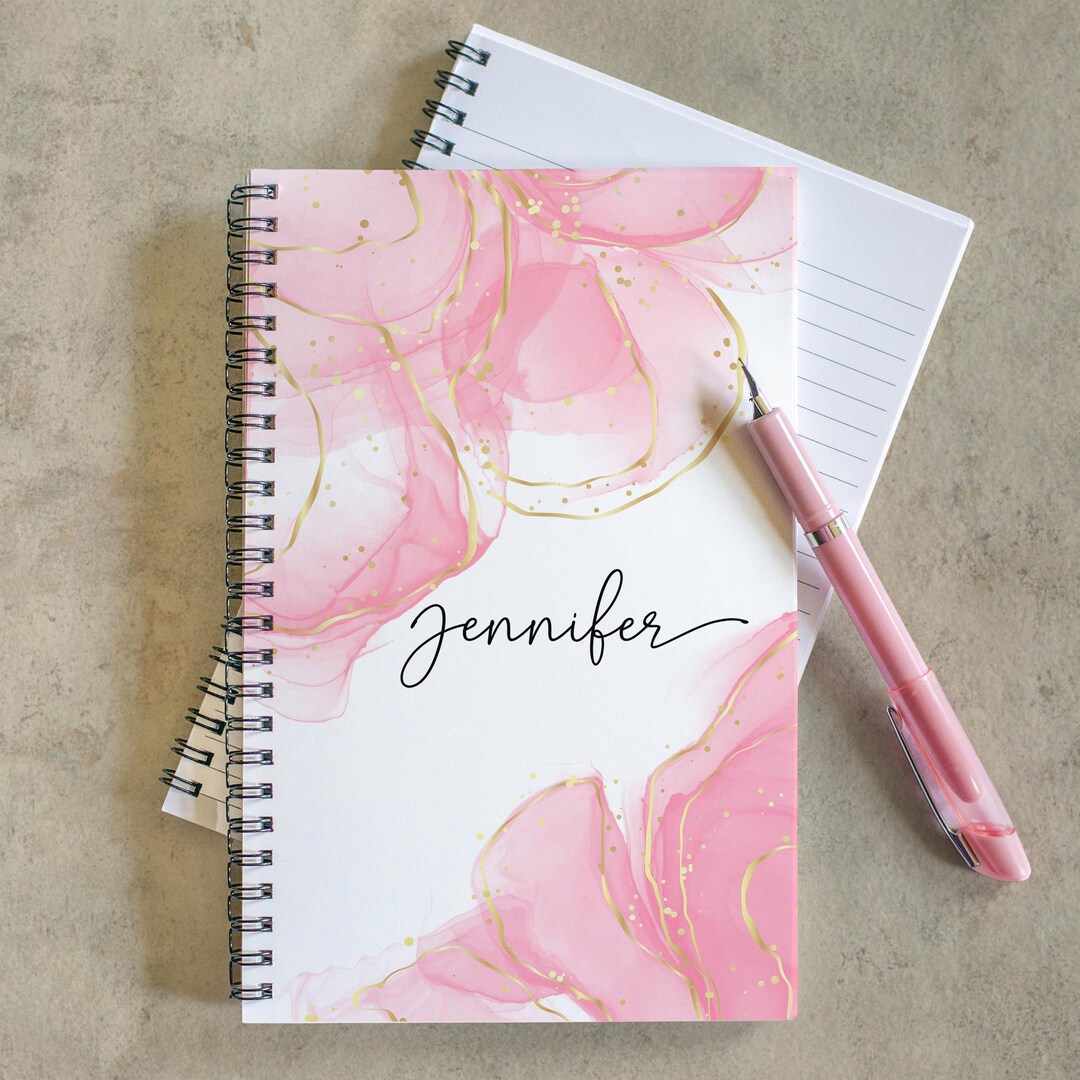 Personalized Pink Notebook, Girls Spiral Notebook Custom Name ,teacher ...