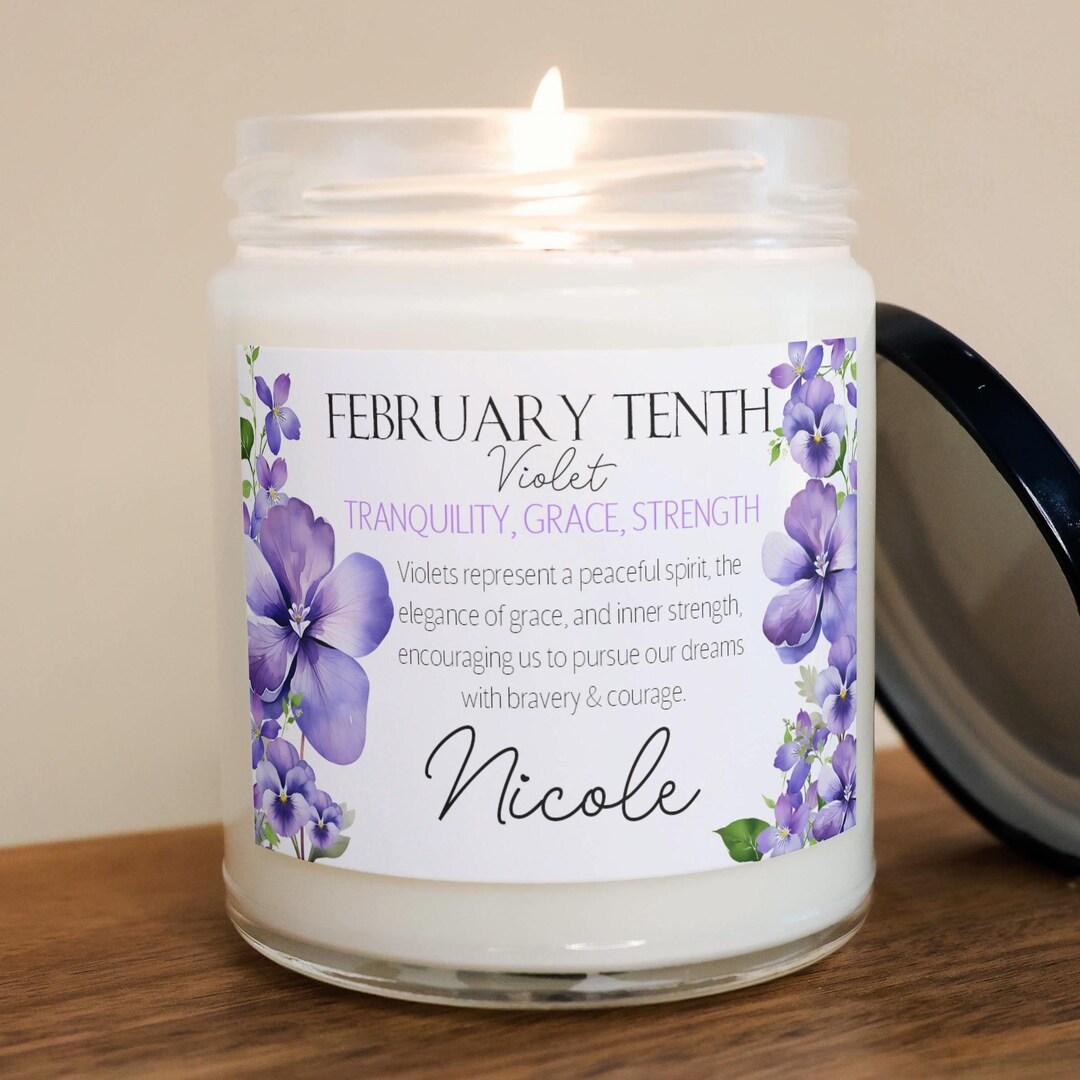 Personalized Birth Flower Candle, Personalized Birthdate Candle Gifts ...