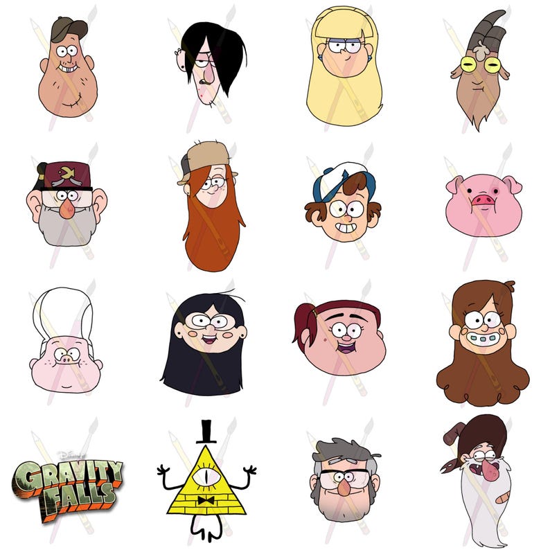 Gravity Falls Character Faces PNG ZIP File (4000x4000 Px) + Zodiac ...