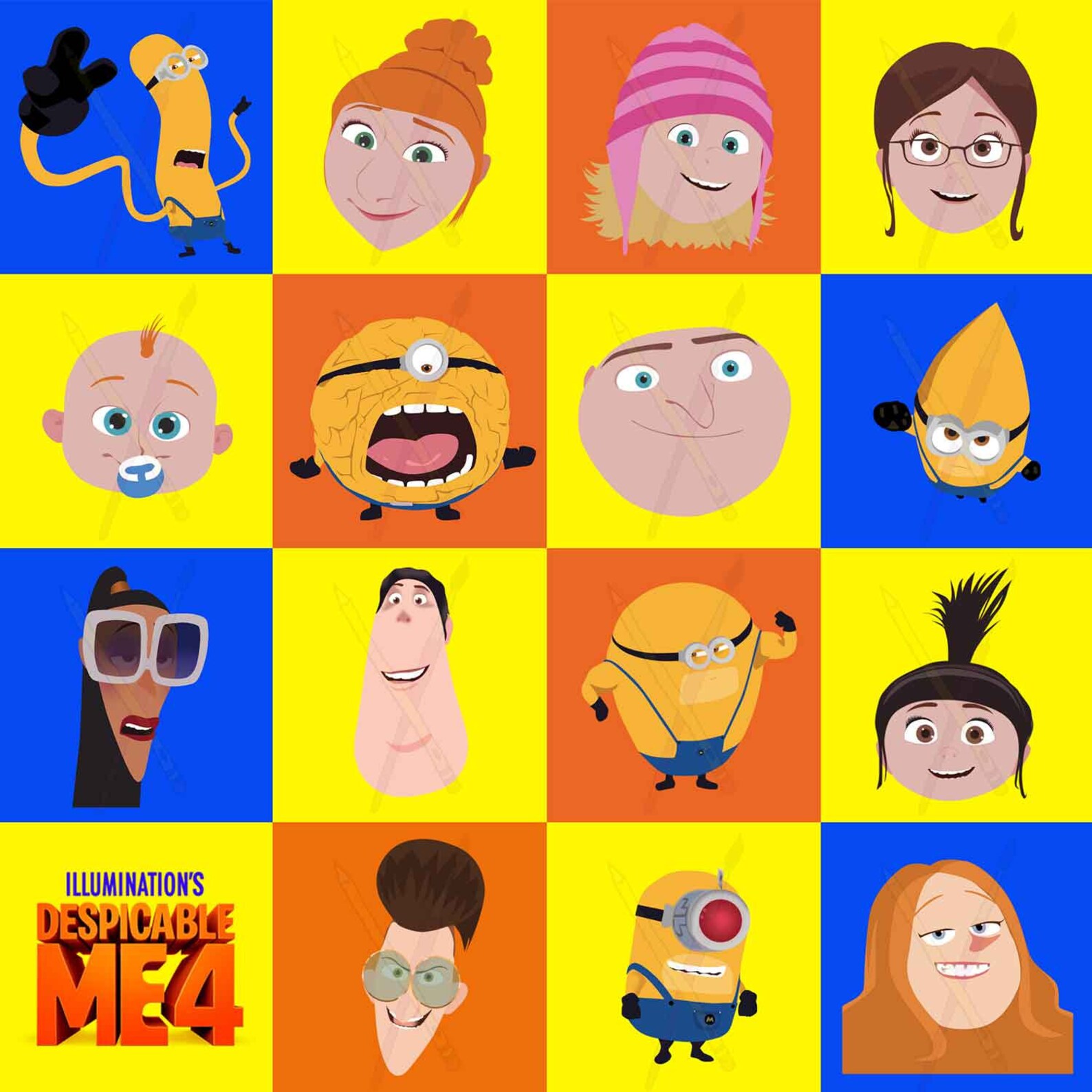 Despicable Me 4 Character Faces PNG ZIP File (3000x3000 Px) + Mega ...