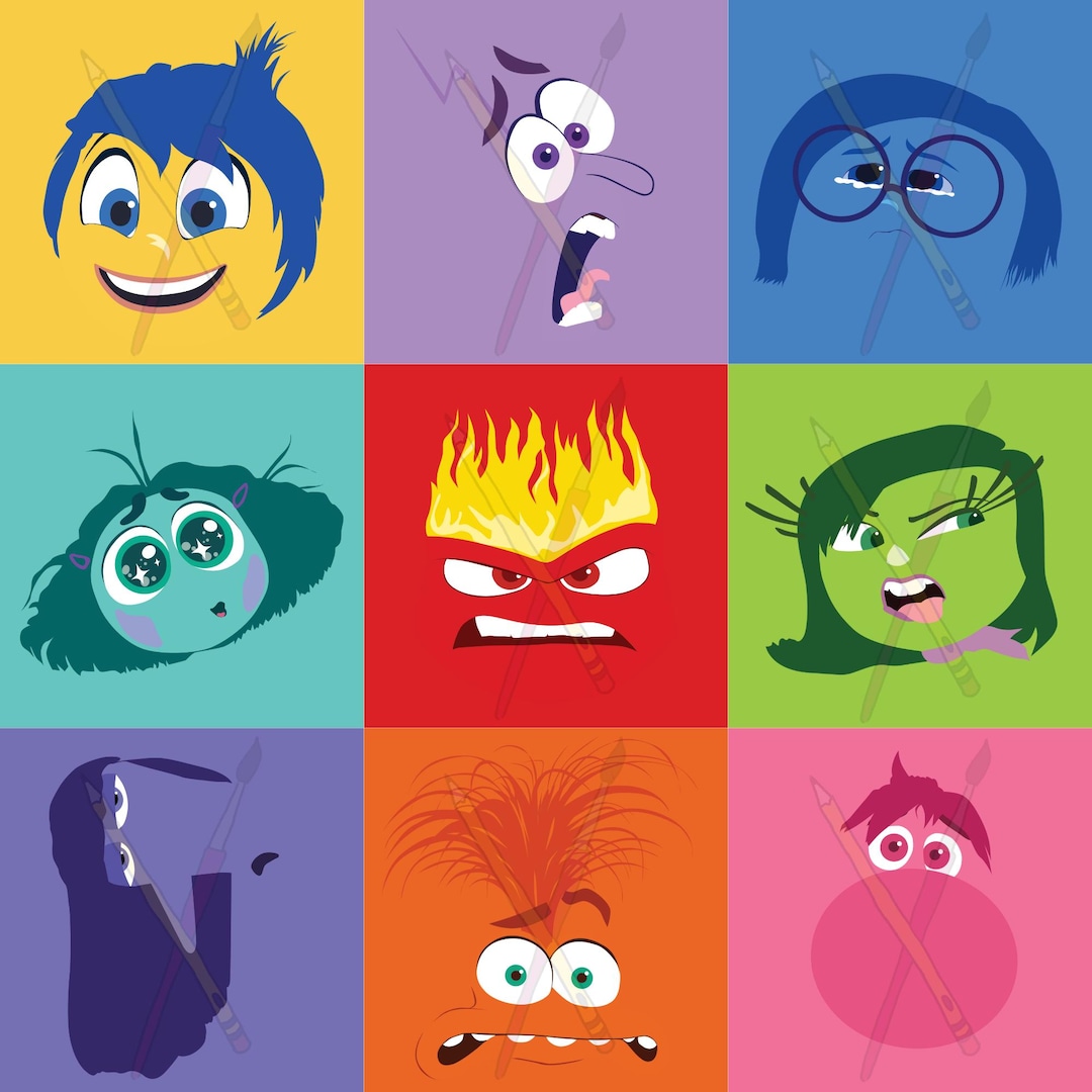 Inside Out 2 Character Faces PNG ZIP File (3000x3000 Px) With NOSTALGIA ...