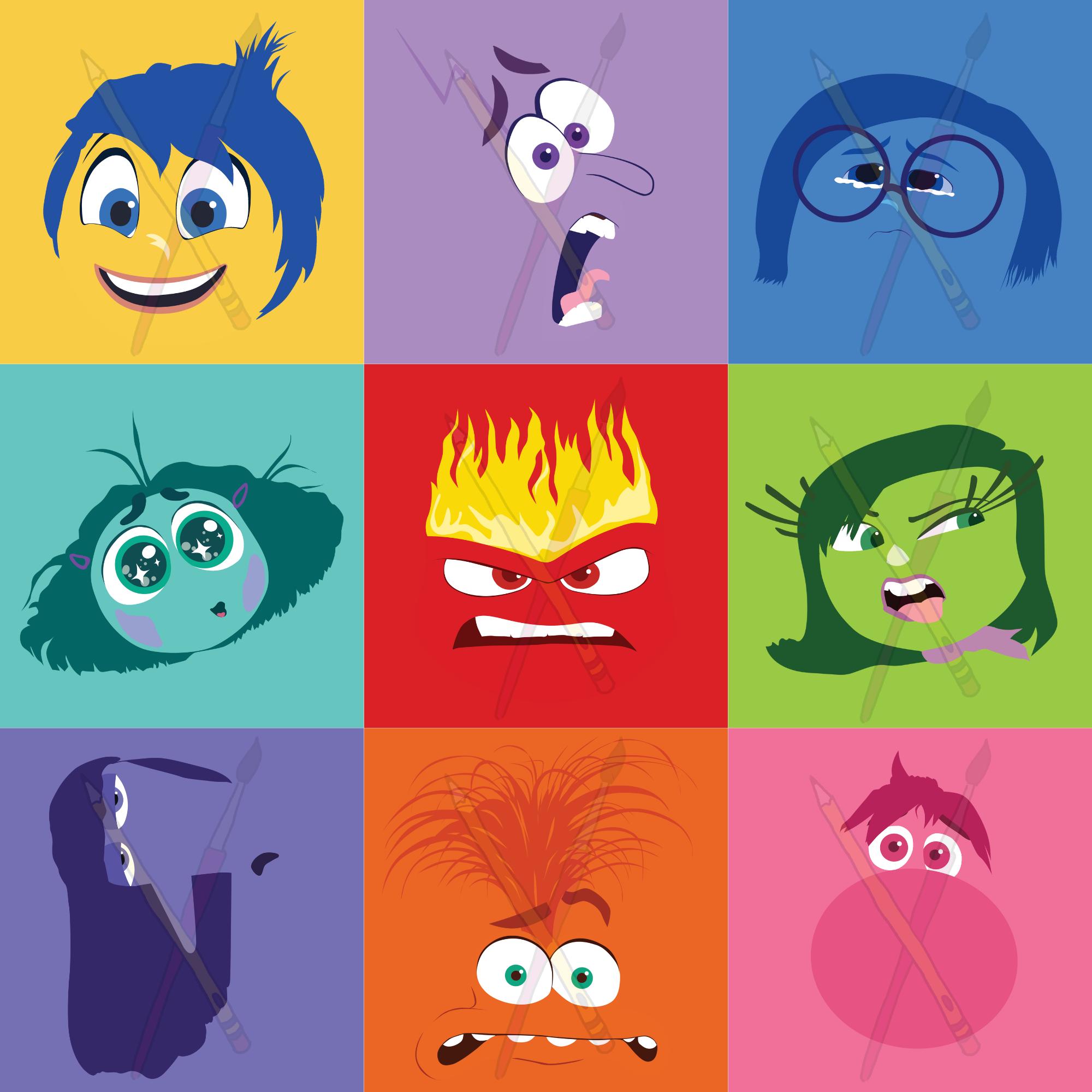 Inside Out 2 Character Faces PNG ZIP File (3000x3000 Px) With NOSTALGIA ...