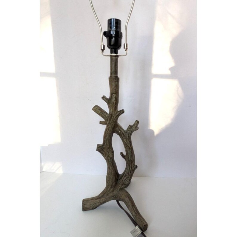 Pair Vintage Twisted Tree Branch Table Lamps Brown Resin Rustic 28" to ...