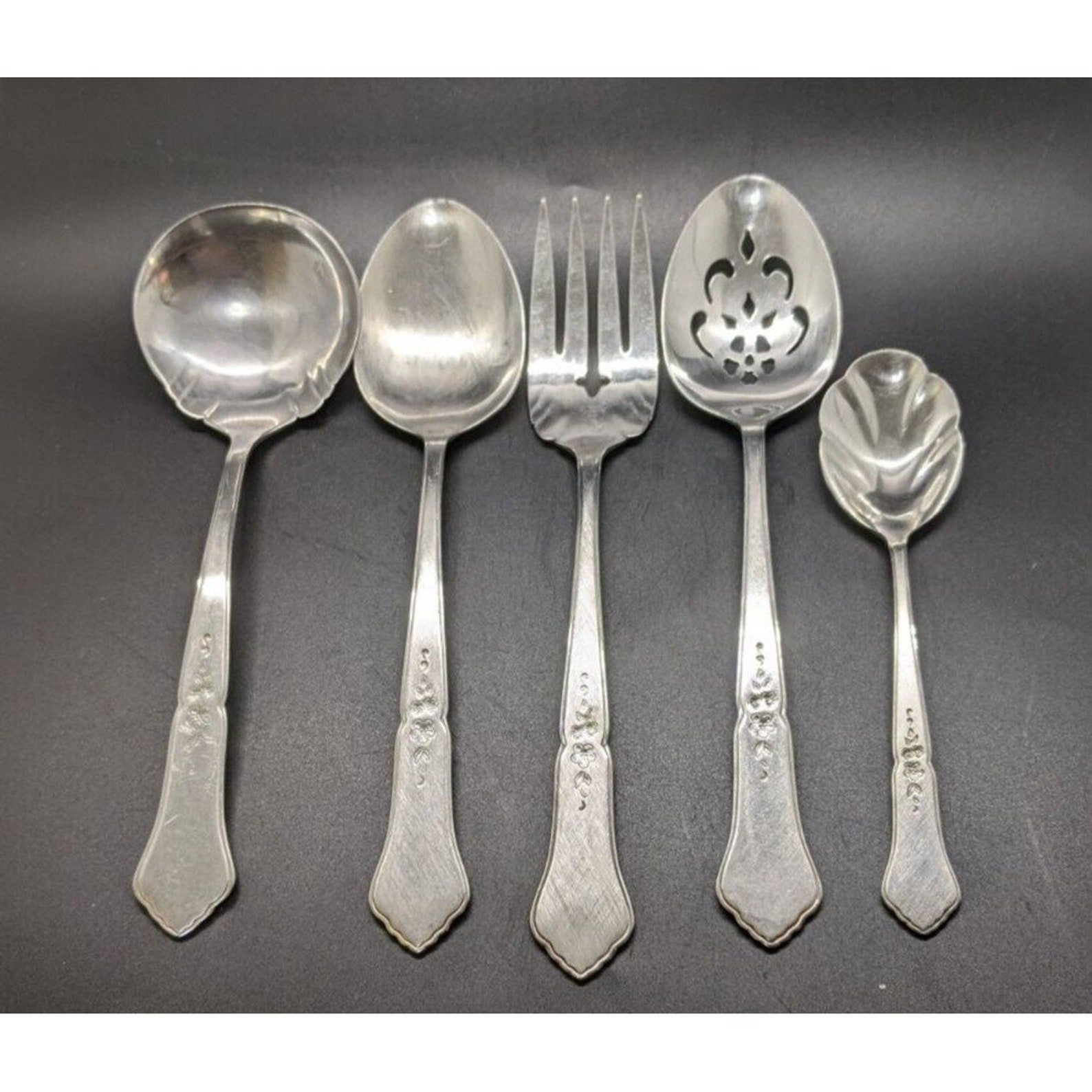 Oneida GAZEBO Serving Utensils Stainless Steel Spoon Fork Sugar Ladle ...