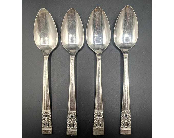 Oneida Coronation Set of 4 Tea Spoons Community Silverplate Flatware - Etsy