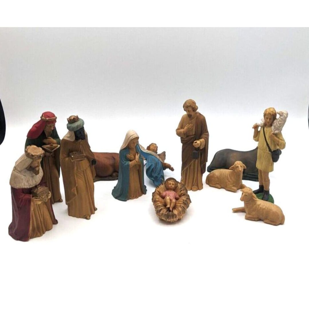 Plastic Vintage Nativity Scene Set of 12 Hong Kong Christmas Religious ...