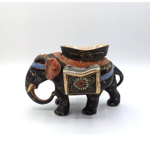 ELEPHANT Match Holder Japan Hand Painted Figurine Brown Vintage ...