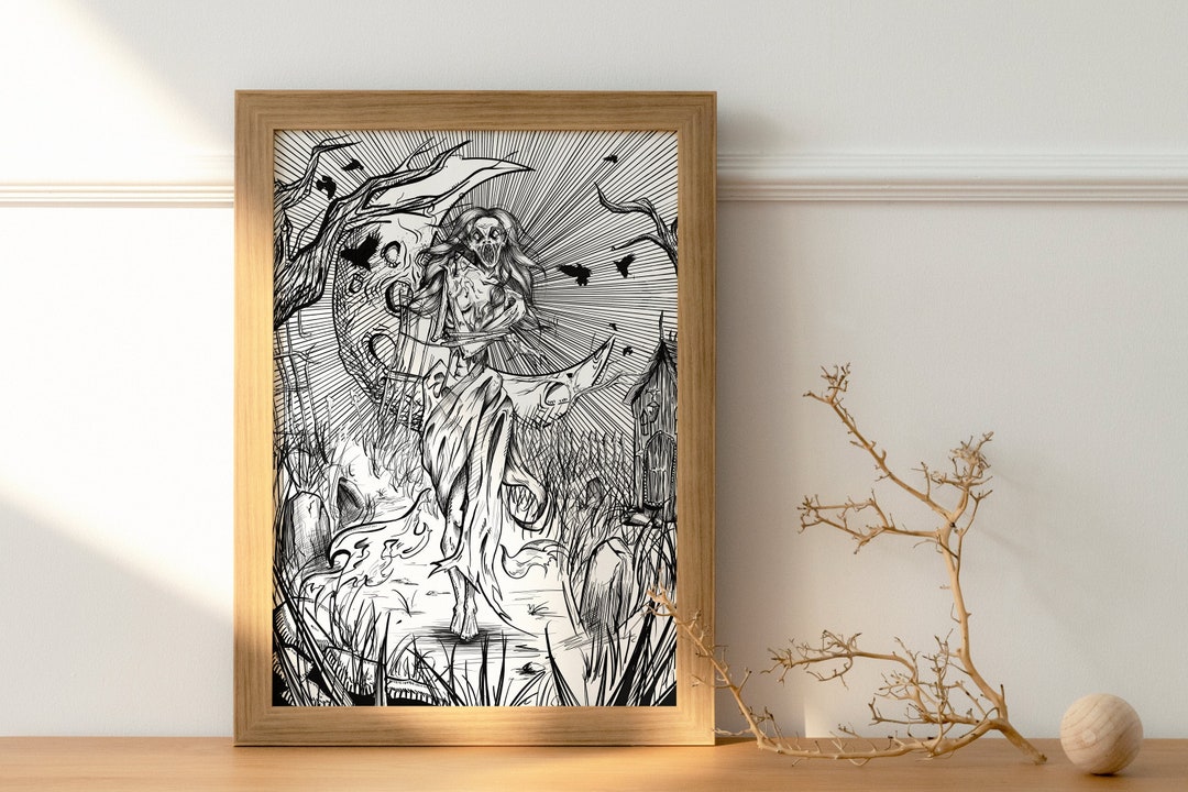 Pagan Folky Print • Darkness Demon Grave Hags • Demon Slavic ...