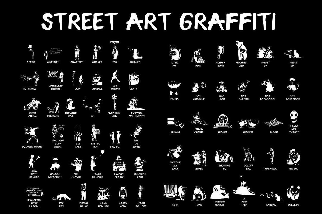 Street Art Graffiti - Vinyl Adhesive Sticker - Clear Background - Etsy