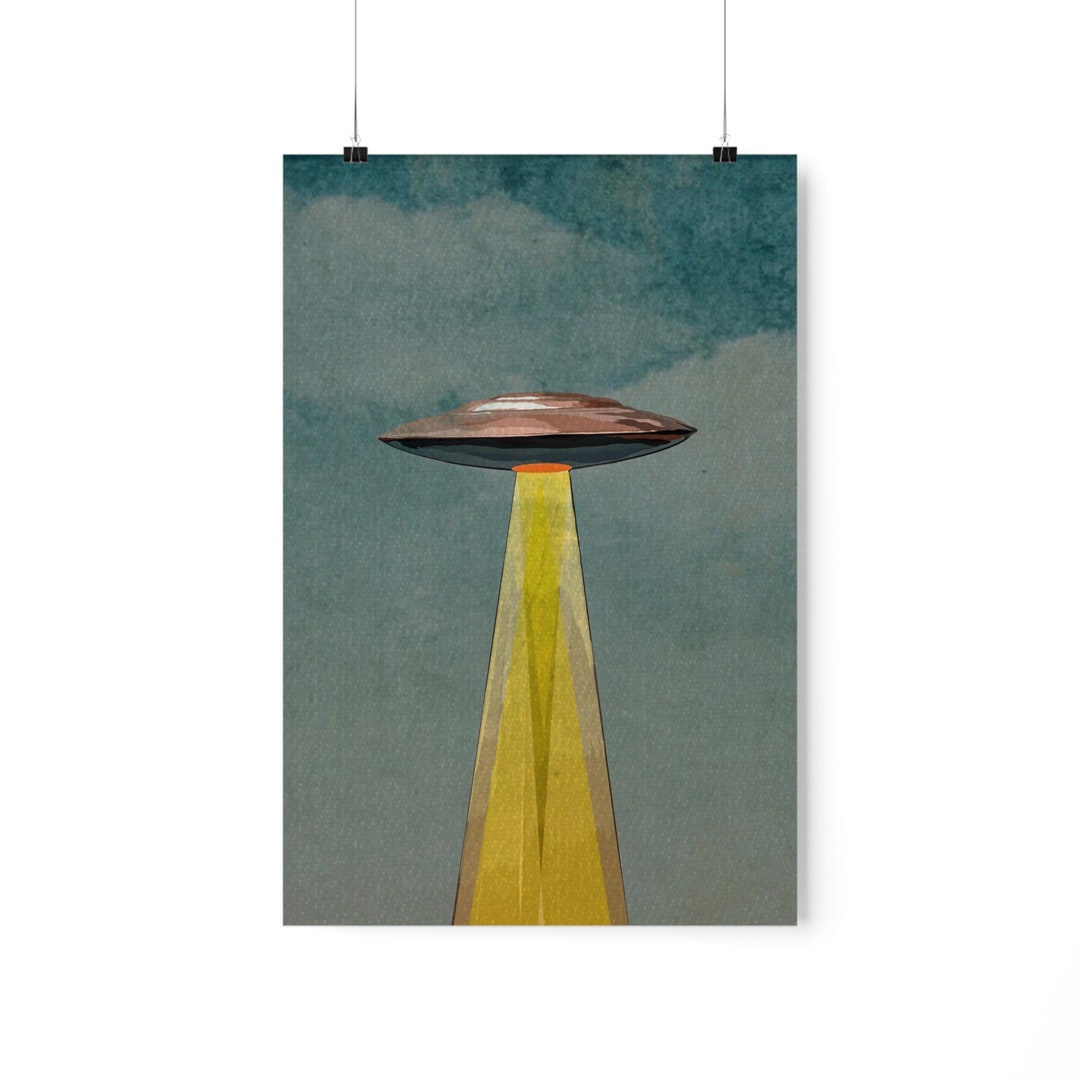 UFO Flying Disc Art Poster - Etsy
