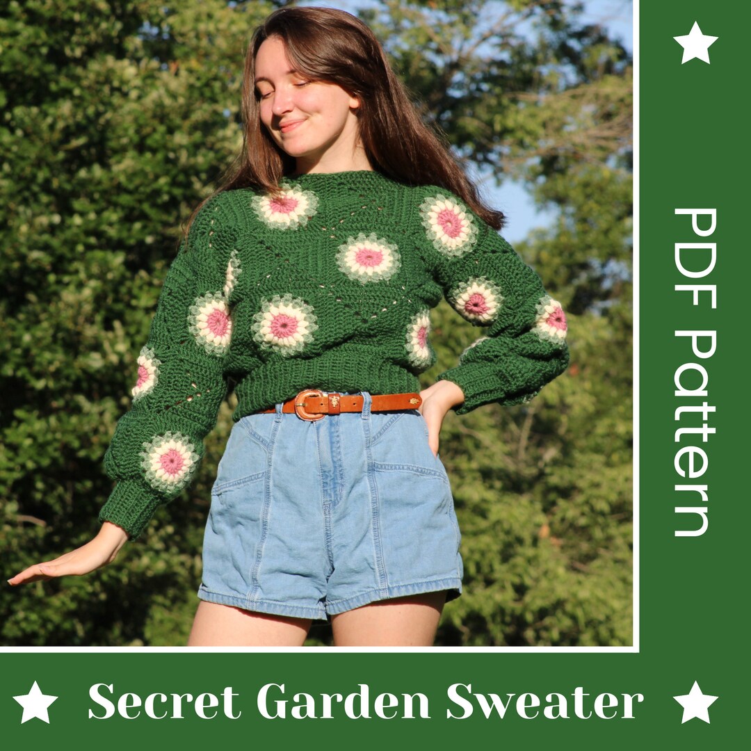 Crochet Secret Garden Sweater PDF Pattern - Etsy