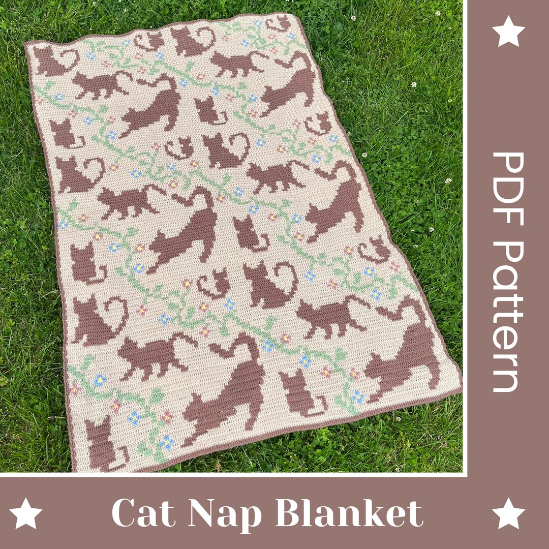 Crochet Cat Nap Blanket PDF Pattern - Etsy