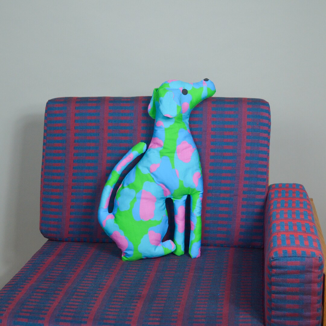 Green Disco Dog - Stuffed Animal Sitting Dog - Cotton and Recycled ...