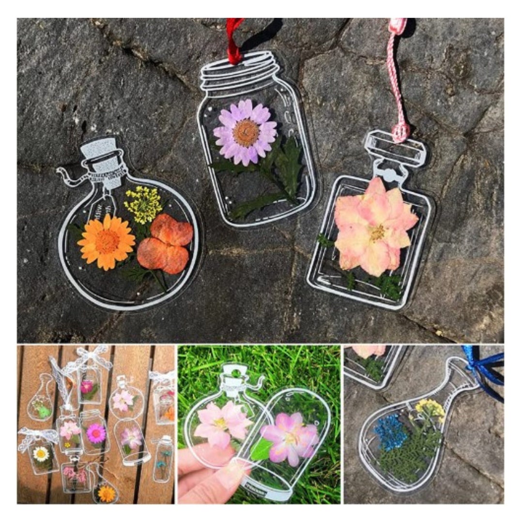 20PCS Glass Bottle Sticker Set, Clear Stickers,bookmark Sticker,drift ...